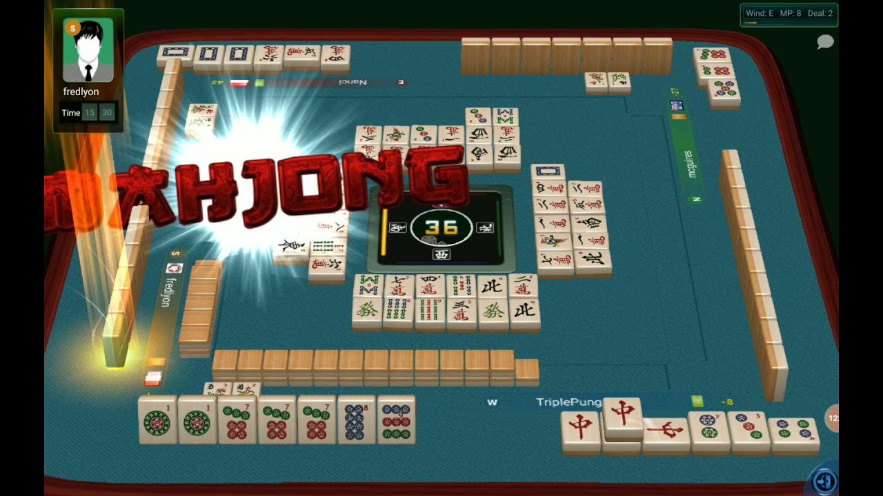 TriplePung. Game 6 (60) (Bern, 4 deals). One hand - "little three dragons" from the wall.