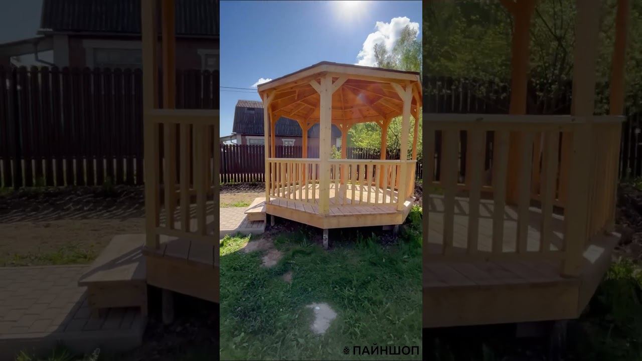 Деревянная беседка для сада