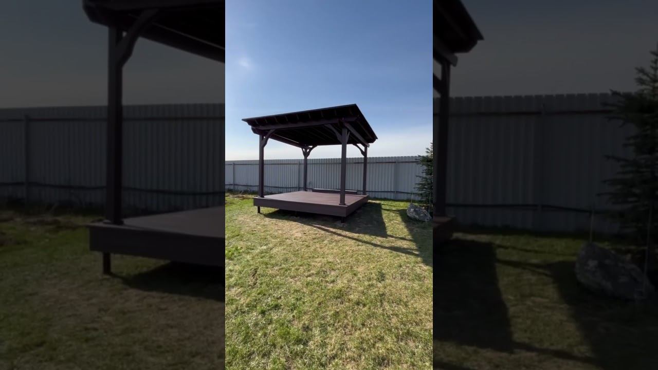 Завершили монтаж перголы №1 в Калужской области #youtube #shortsclip #shortsvideo
