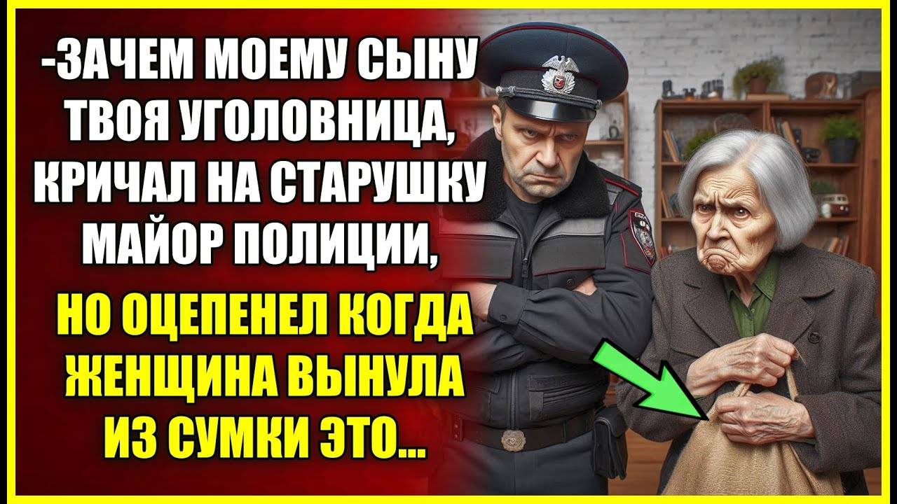 Зачем моему сыну ТВОЯ УГОЛОВНИЦА, кричал на старушку майор, но оцепенел когда женщина вынула это.