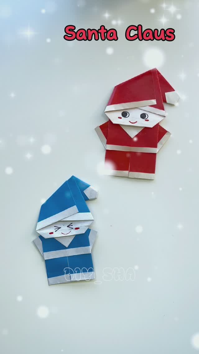 Оригами Санта Клаус легко и просто! #оригами #сантаклаус #поделкиизбумаги #хобби #творчество #шортс