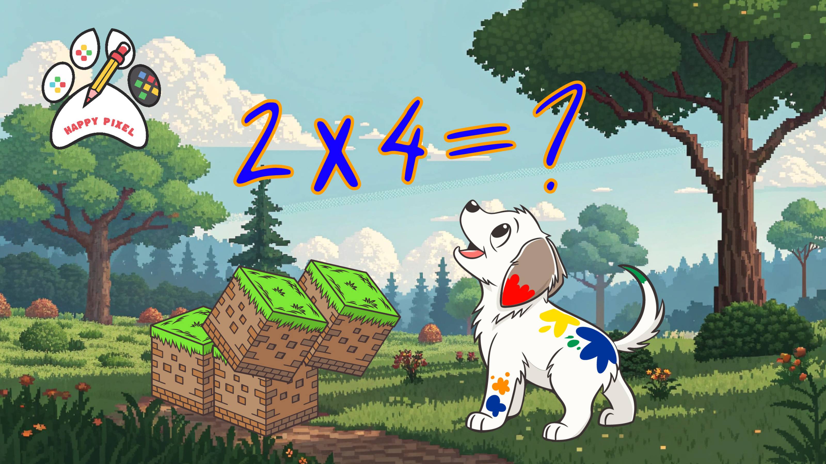 Пиксель учится умножать: весёлая математика