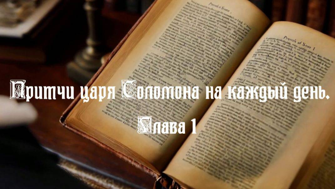 ПРИТЧИ ЦАРЯ СОЛОМОНА НА КАЖДЫЙ ДЕНЬ. Глава 1