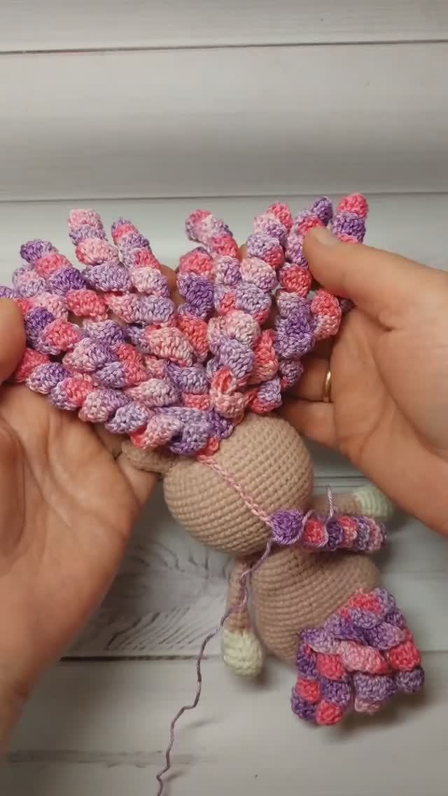 ВЕЛИКОЛЕПНАЯ грива крючком для пудровой единорожки 🦄
