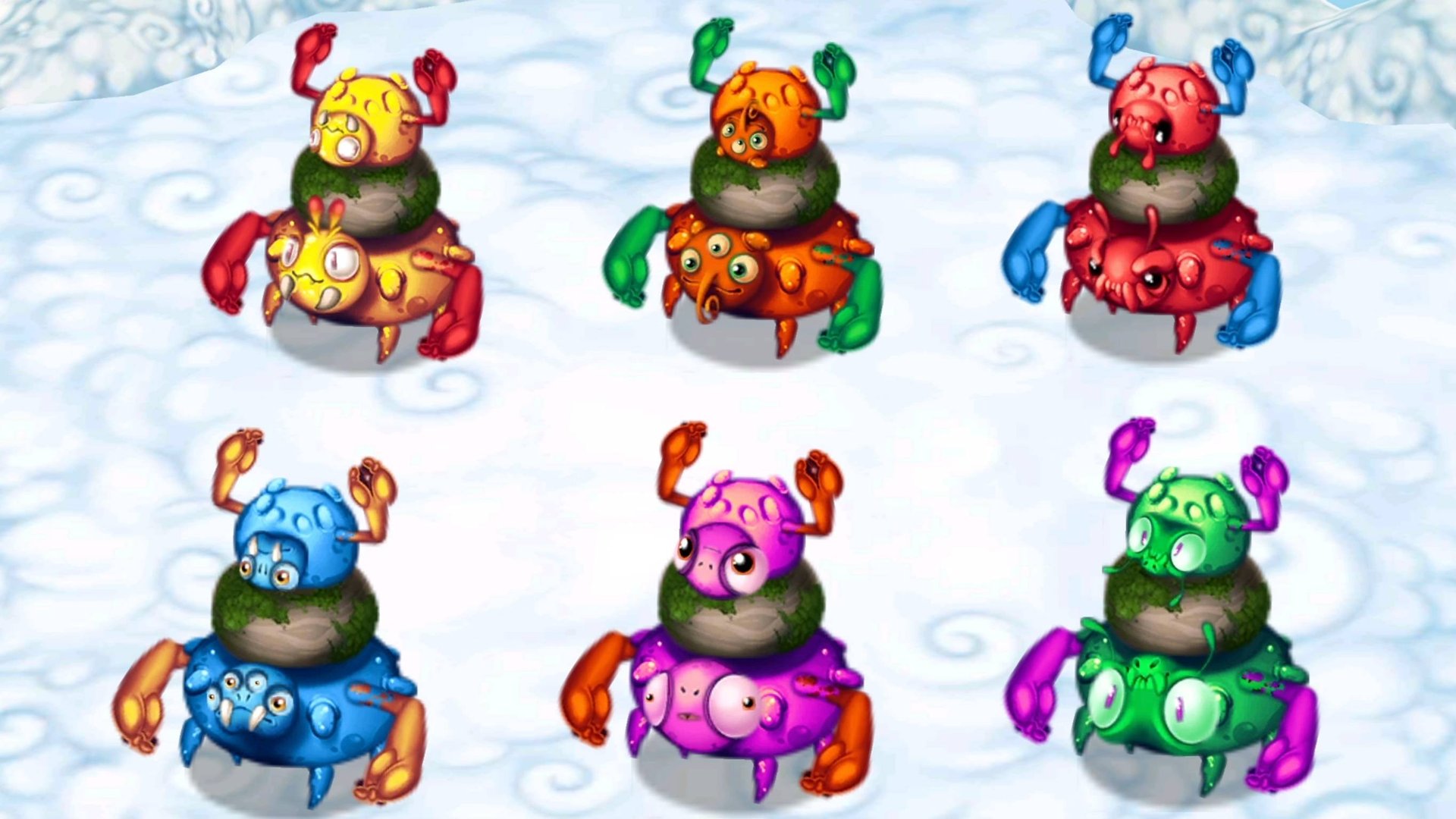 Зиккураб / Ziggurab - все варианты цвета призматиков (My Singing Monsters: Dawn of Fire)