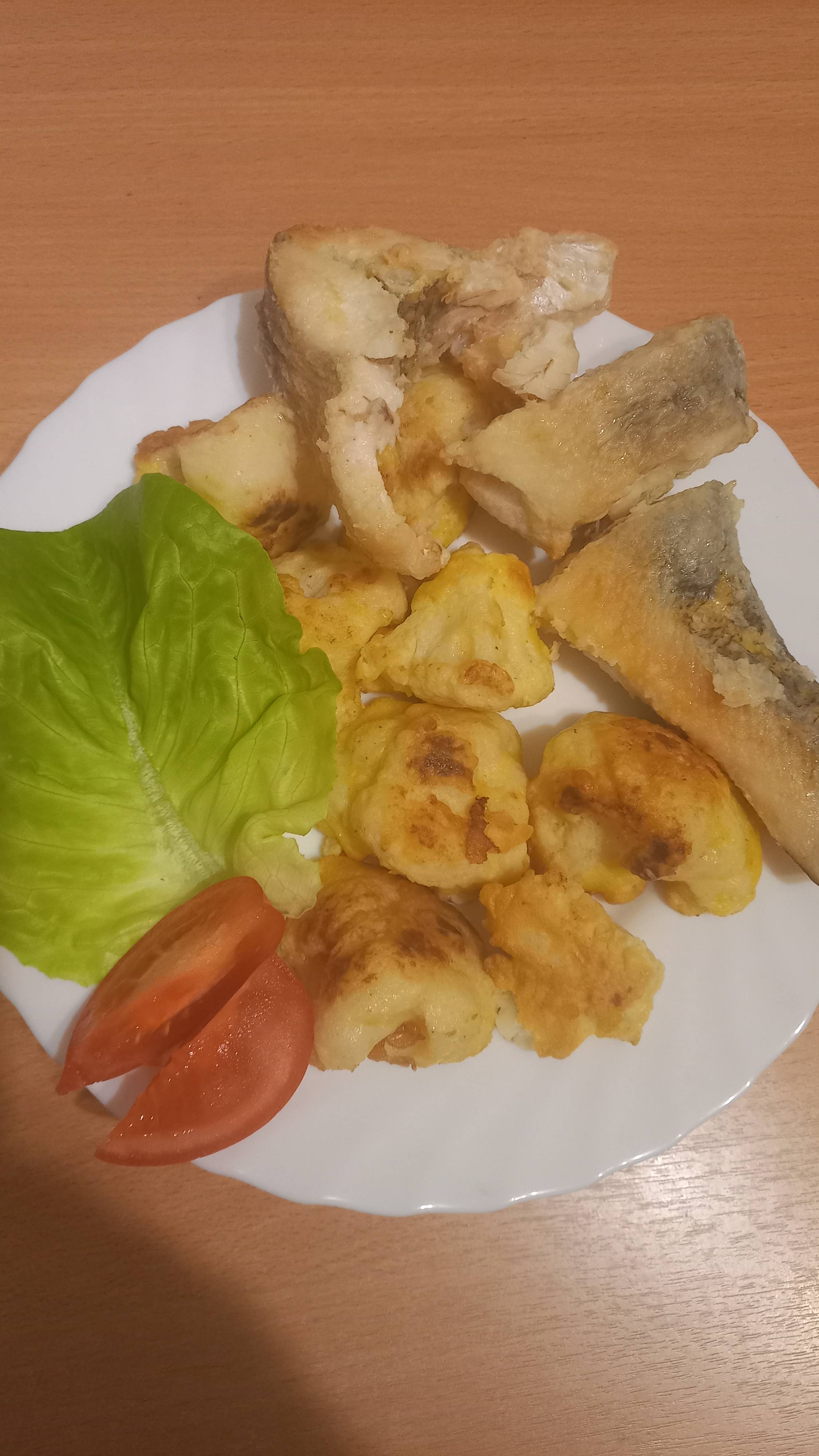 Судак с цветной капустой.