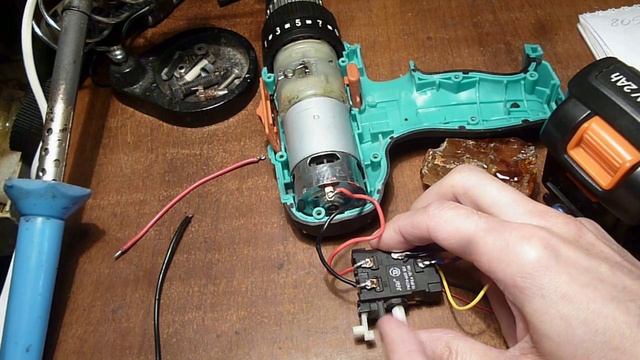 Включение шуруповерта от внешнего источника 12В. Ч.2