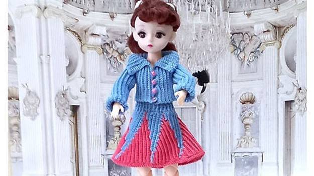 Юбка клиньями из укороченных рядов