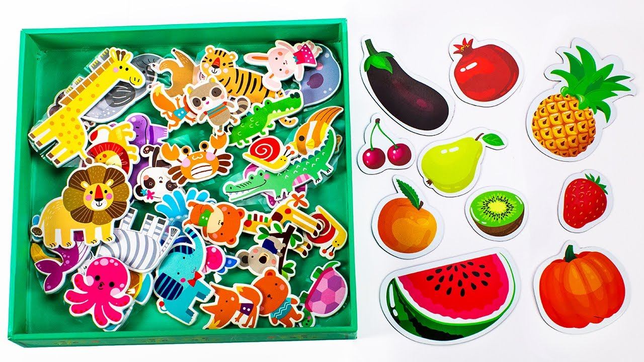 Английские Слова для Малышей - Животные, Овощи и Фрукты.