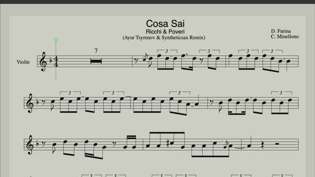 Ricchi e Poveri - Cosa Sei (Ноты для скрипки, флейты, гитары) Sax1