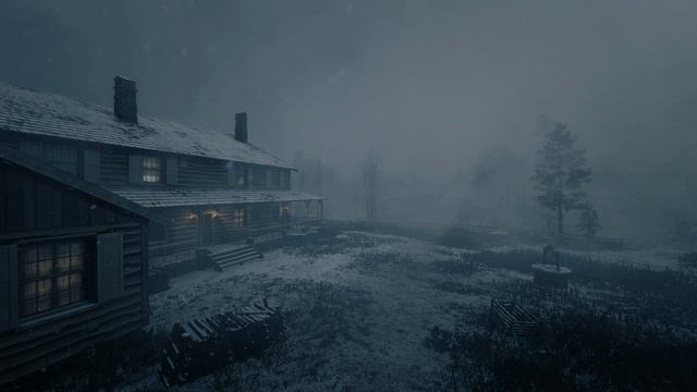 Очень сильная снежная буря и невероятно холодная вьюга звучат в течение 10 часов сна