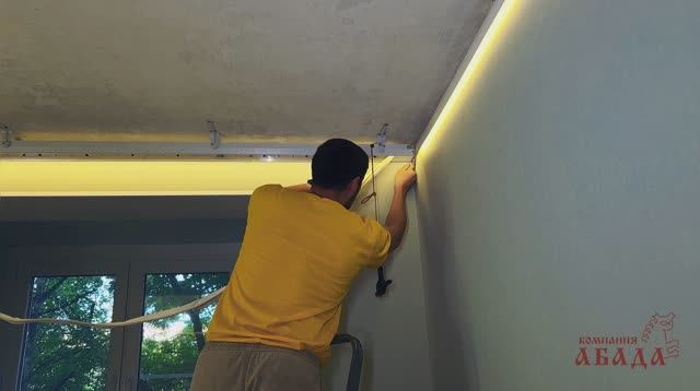 МОНТАЖ ПАРЯЩЕГО НАТЯЖНОГО  ПОТОЛКА ОТ КОМПАНИИ АБАДА