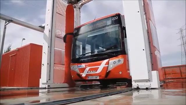 Портальная мойка для автобусов. Специальная программа STOP&GO для экспресс мойки автобусов.