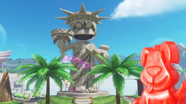 Горилла и зелёный инопланетянин преследуют малыша-робота Васю. Желейный Стасик в космосе.