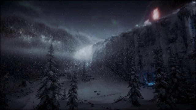 Завораживающая метель у ледяной стены