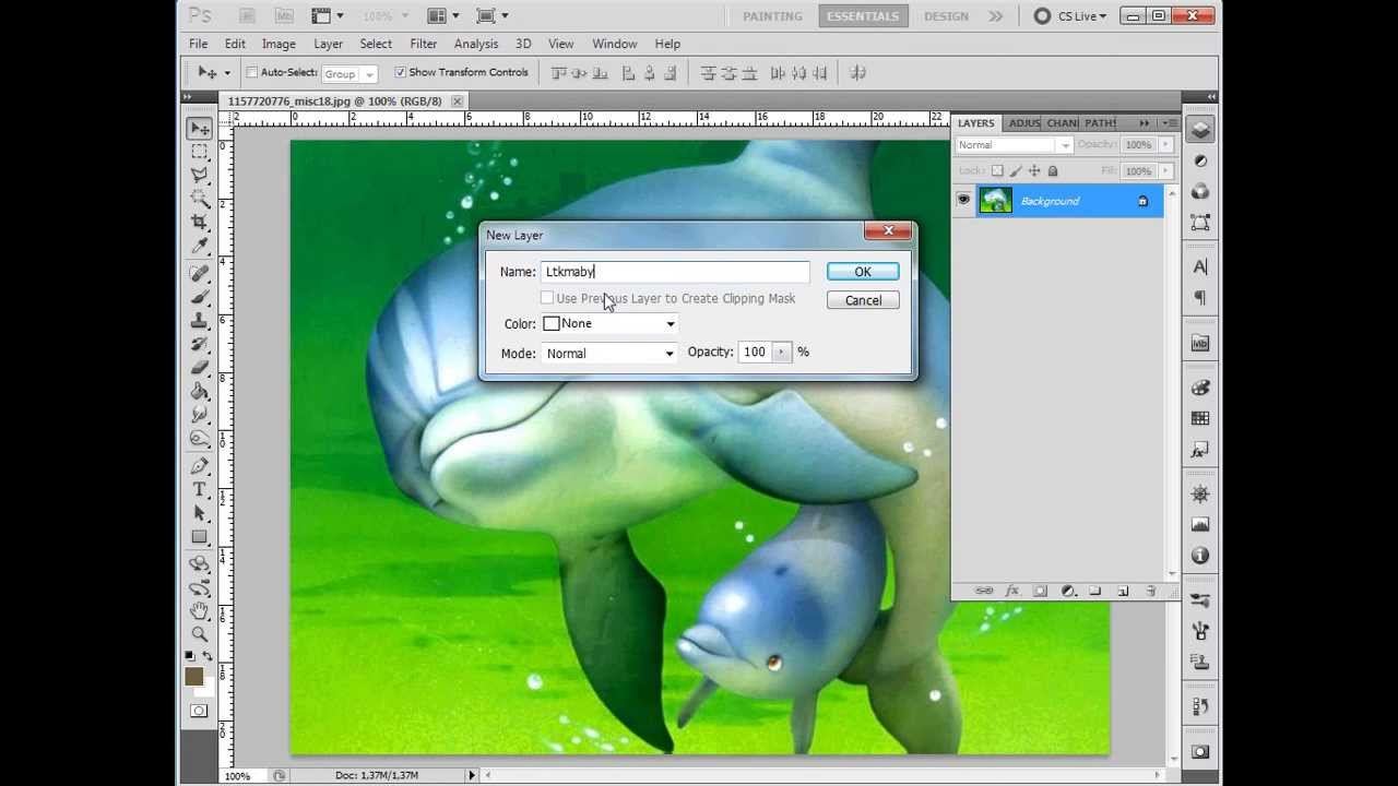 Обработка изображения дизайн "Дельфин" Часть 1
