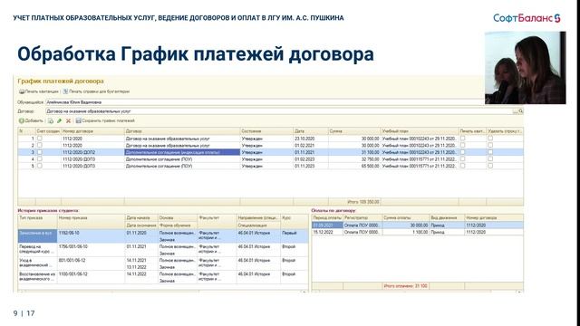 Учет платных образовательных услуг, ведение договоров и оплат в ЛГУ им. А. С. Пушкина