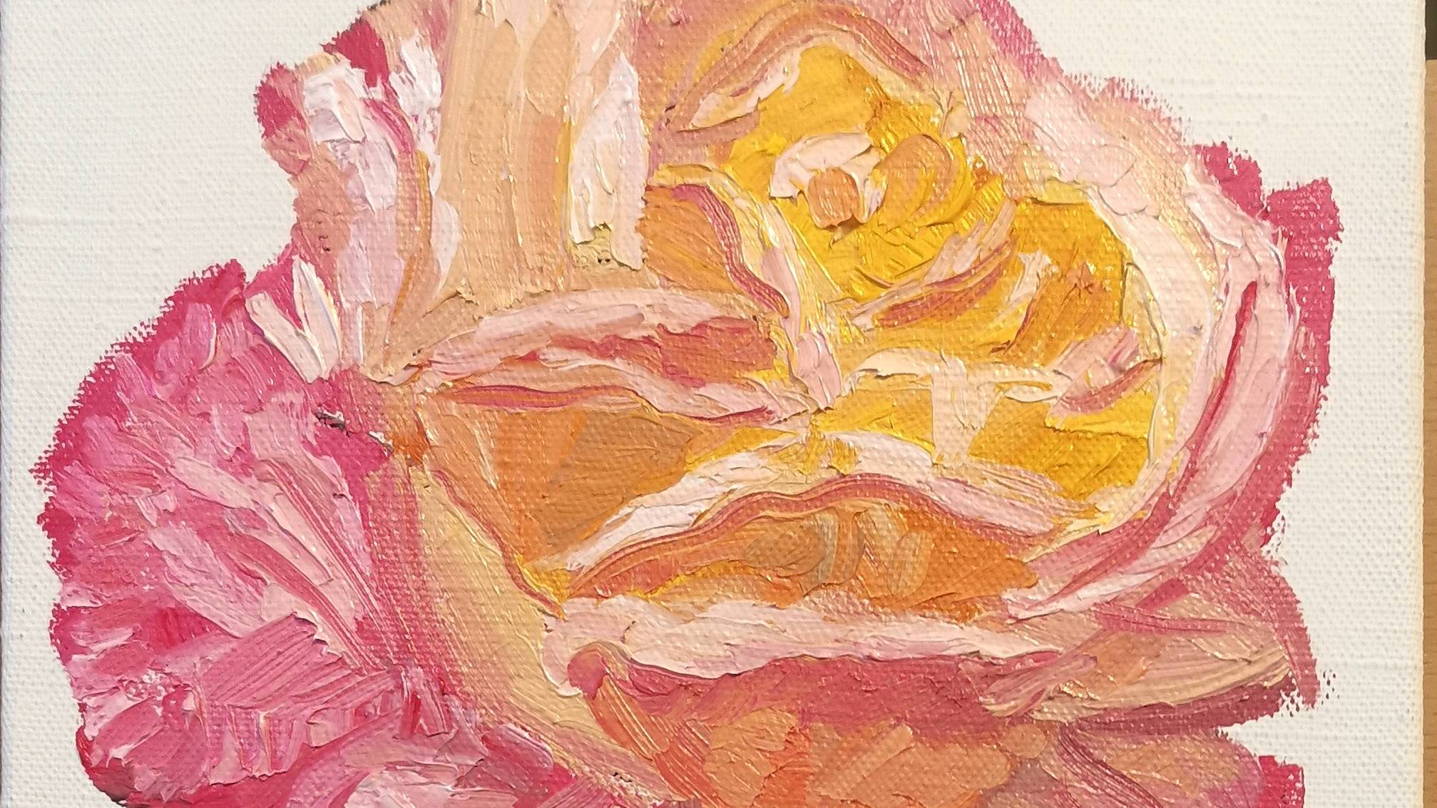 Роза масляными красками