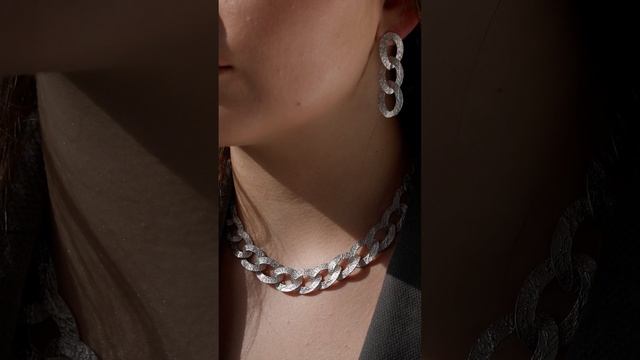 Комплект Catene из серебра 925 с покрытием белым родием