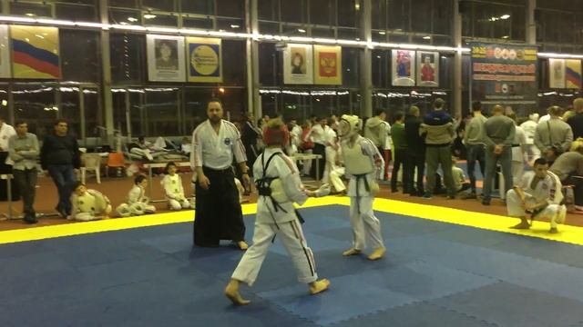 ICF 2018 24.11.2018 командное кумитэ Петр Рыбас (красный шлем) 2 бой