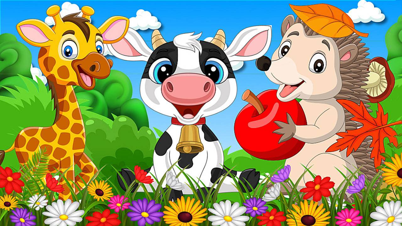 Домашние и Дикие Животные + Как говорят Животные + Развивающие Мультики про Животных