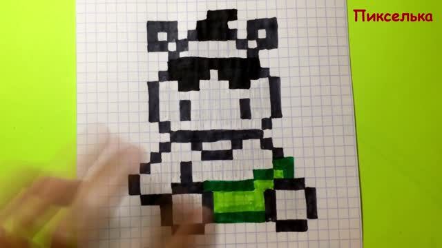 Как Рисовать Бегемотика по Клеточкам ♥ Рисунки по клеточкам