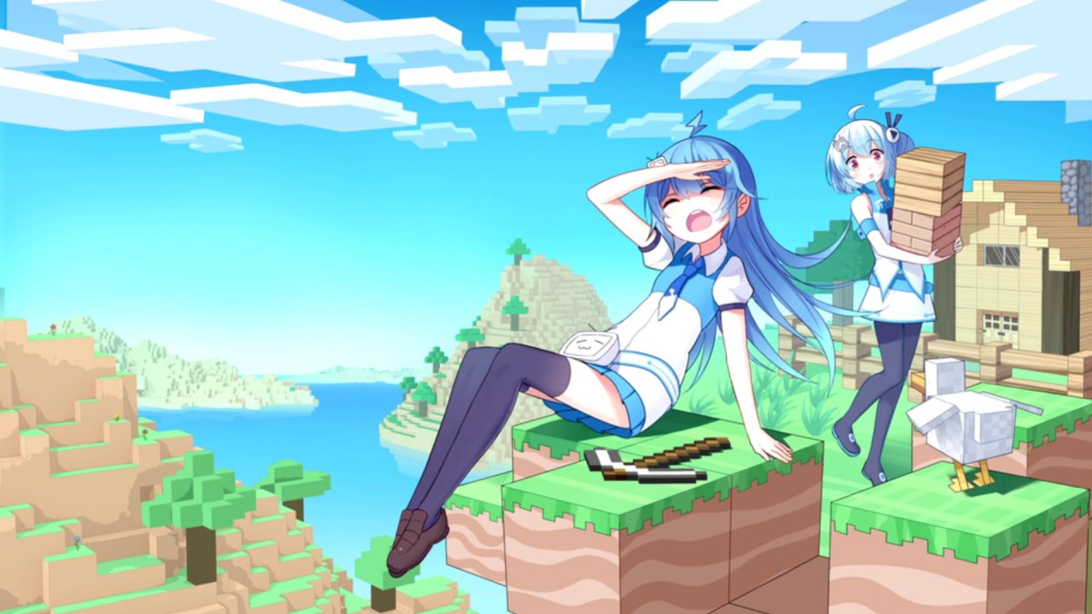 ВИТУБЕР ИГРАЕТ В МАЙНКРАФТ и Genshin Impact  :)