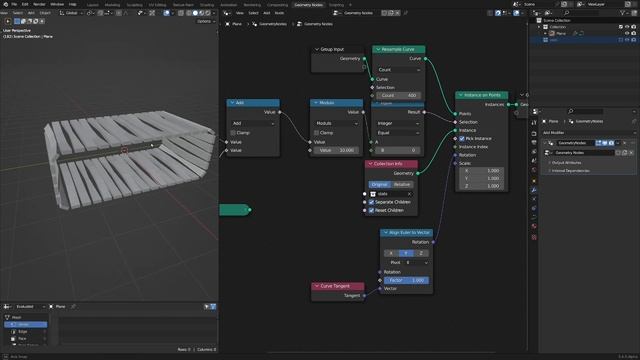 Sliding Along a Curve - Geometry Nodes