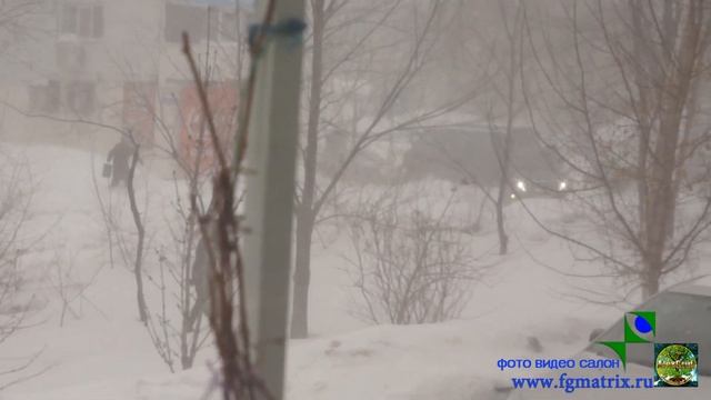 Метель и ураганный ветер  в Саратове 24 января 2019 года