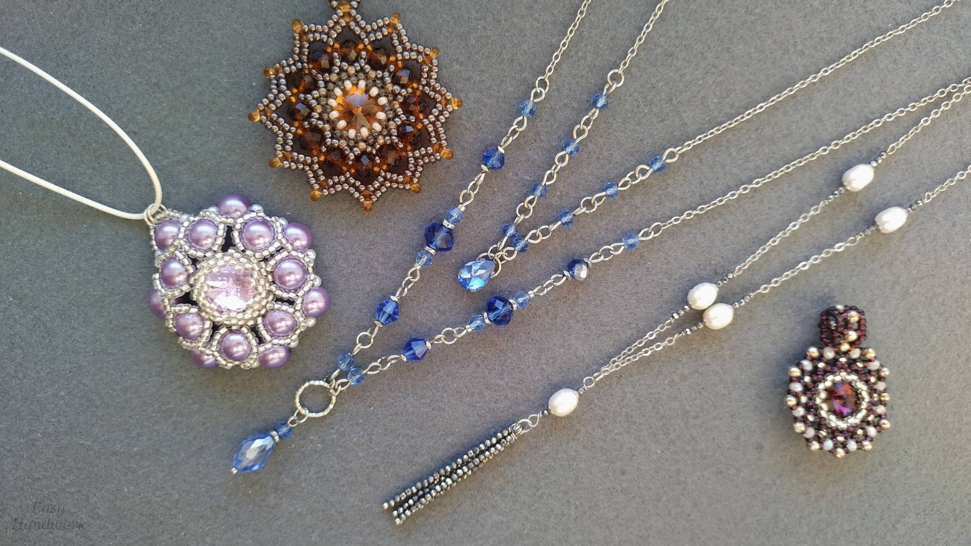 Бисерные кулоны, украшения из цепочек, колье из терагерца. Ответы на вопросы зрителей. Часть 2