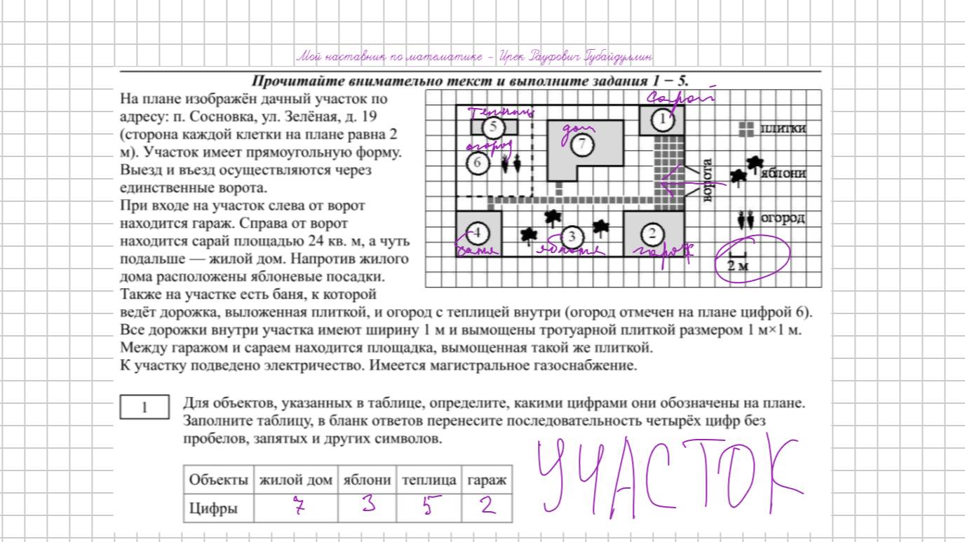 Вариант 29 (УЧАСТОК) - математика решу ОГЭ-2024-2025 учебный год-1 часть
