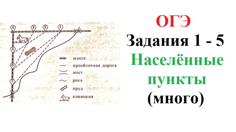 ОГЭ 2025. Математика. Задания 1 - 5. Населённые пункты (много)
