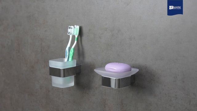 Стакан для зубных щёток Lemark SMOOTH LINE с держателем, хром