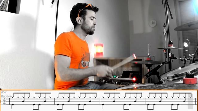 Coldplay - The Scientist - Drum cover - (with scrolling drum score)