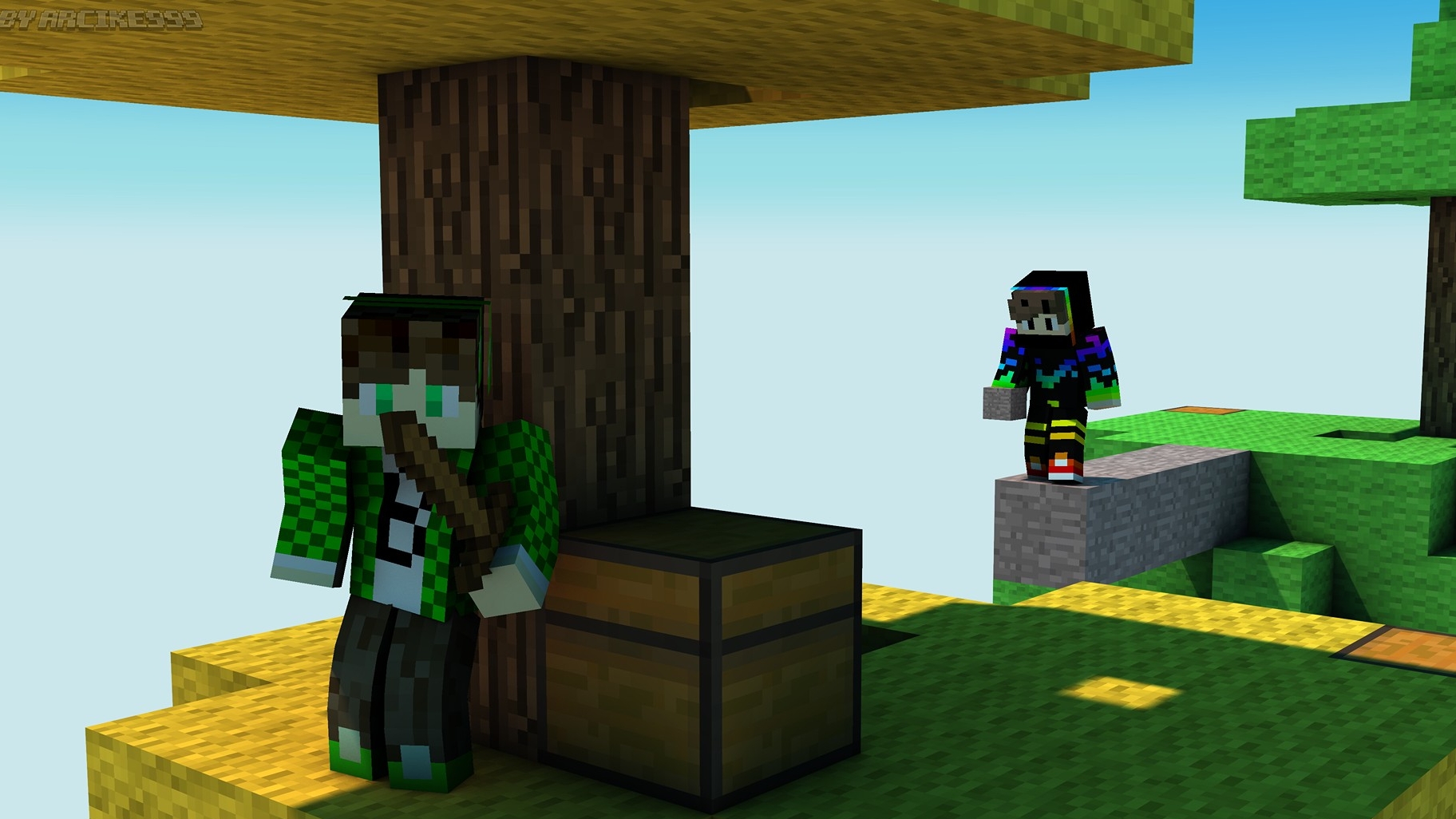 Играю на сервере в Майнкрафте!