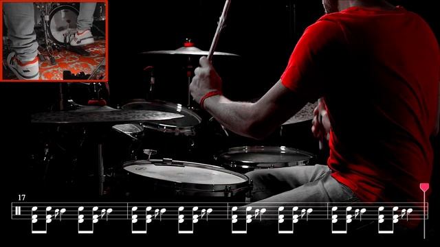 Queen - We Will Rock You - Drum cover (with scrolling drum sheet)