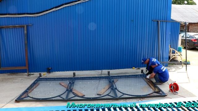 Сборка автобусного павильона А-040 (монолитный поликарбонат)