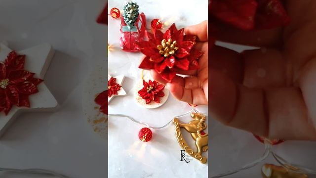 Рождественская звезда- пуансеттия 
#пуансеттия #декорнарождество #декорнановыйгод #декоризгипса