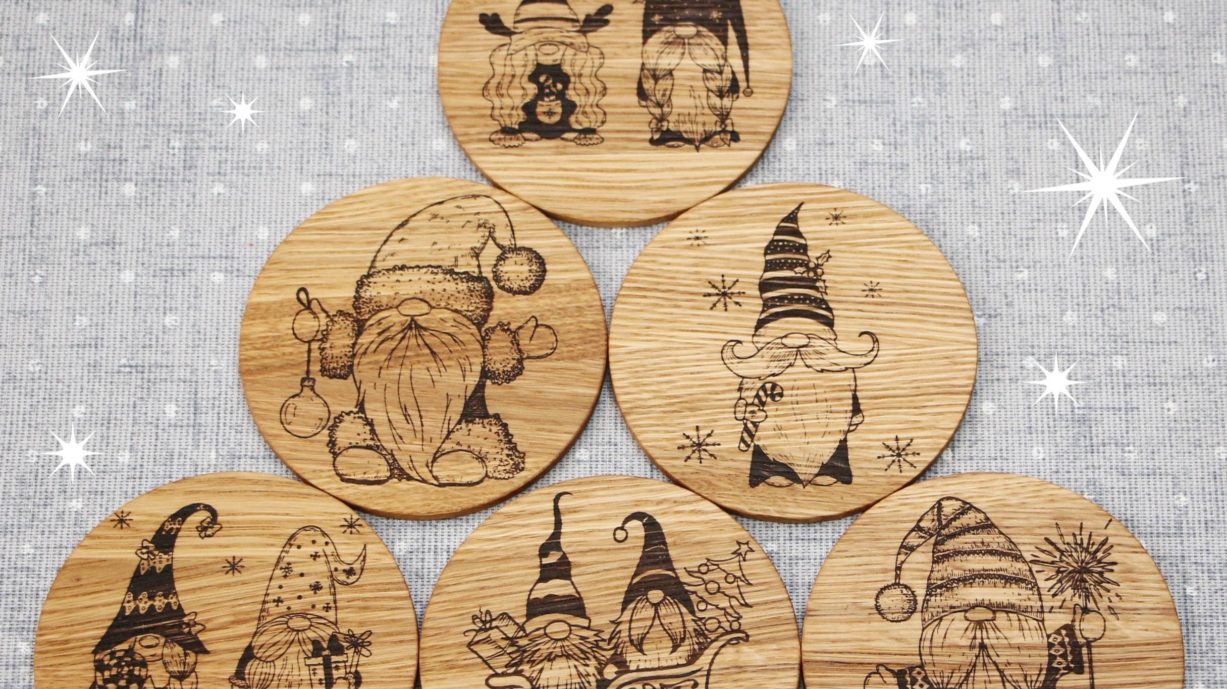 Набор подставок для бокалов "Гномы"