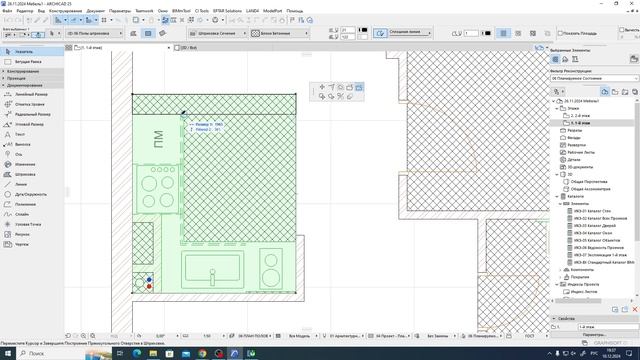 #6 Archicad | Сантехническое оборудование, полы штриховка