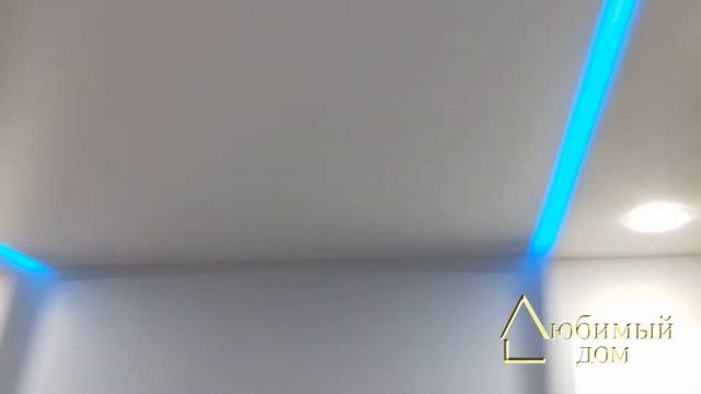 Натяжные потолки Ярославль Двухуровневый парящий натяжной потолок "Любимый дом" с нишей под карниз