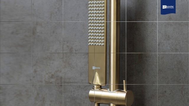 Смеситель Lemark Ursus LM7262BG для ванны и душа с регулируемой высотой штанги и верхней душевой