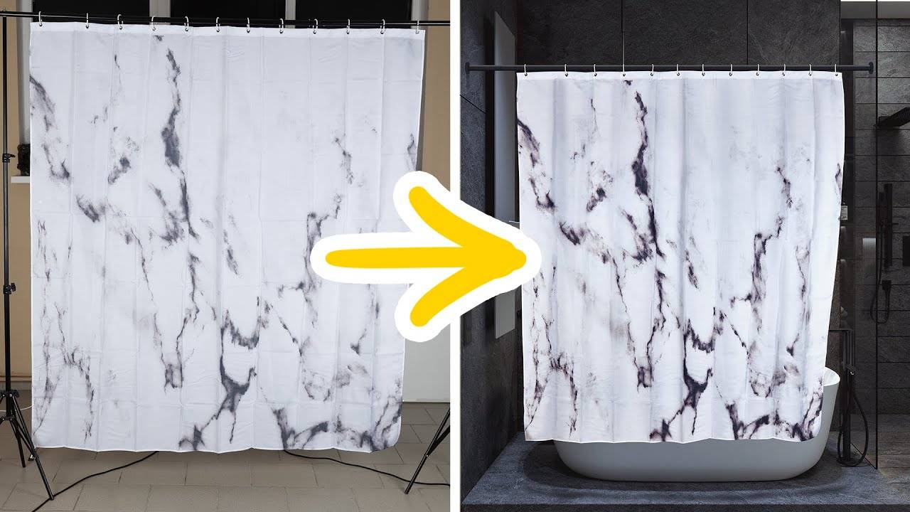 Студийная Фотосъемка Шторы для Ванной Комнаты + Пример Монтажа в Photoshop
