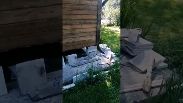 Первая часть покраски дома. Отбеливание. #дачасвоимируками