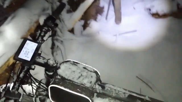 Электровелосипед зимой.Поход в лес. 2 часть - Поездка по бездорожью в лесу