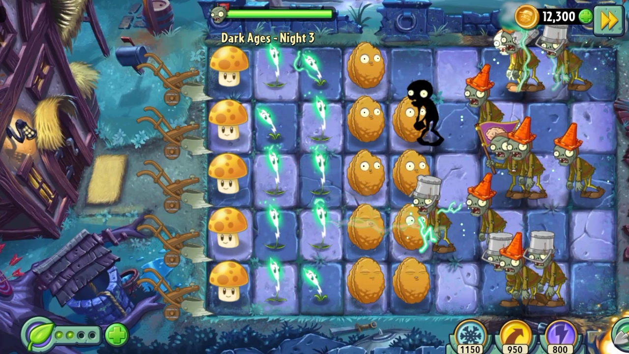 Ночь 3 Тёмные Века (Dark Ages) Plants vs. Zombies 2