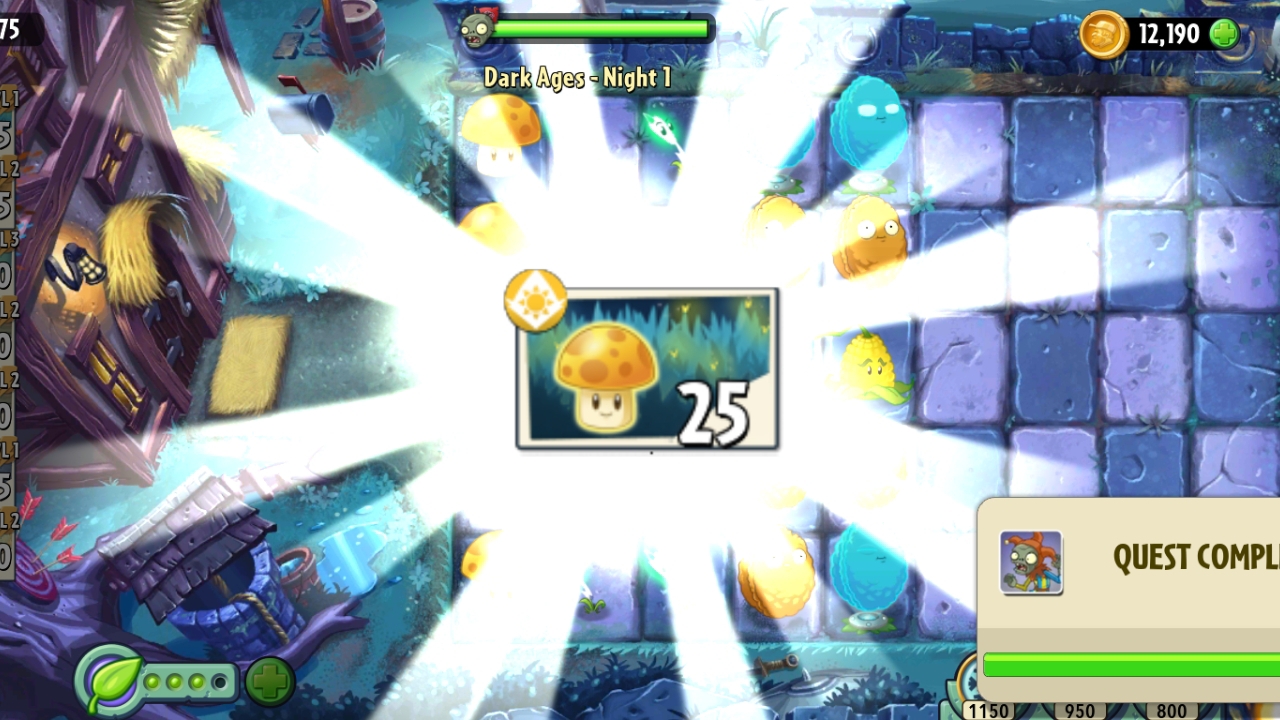 Ночь 1 Тёмные Века (Dark Ages) Plants vs. Zombies 2