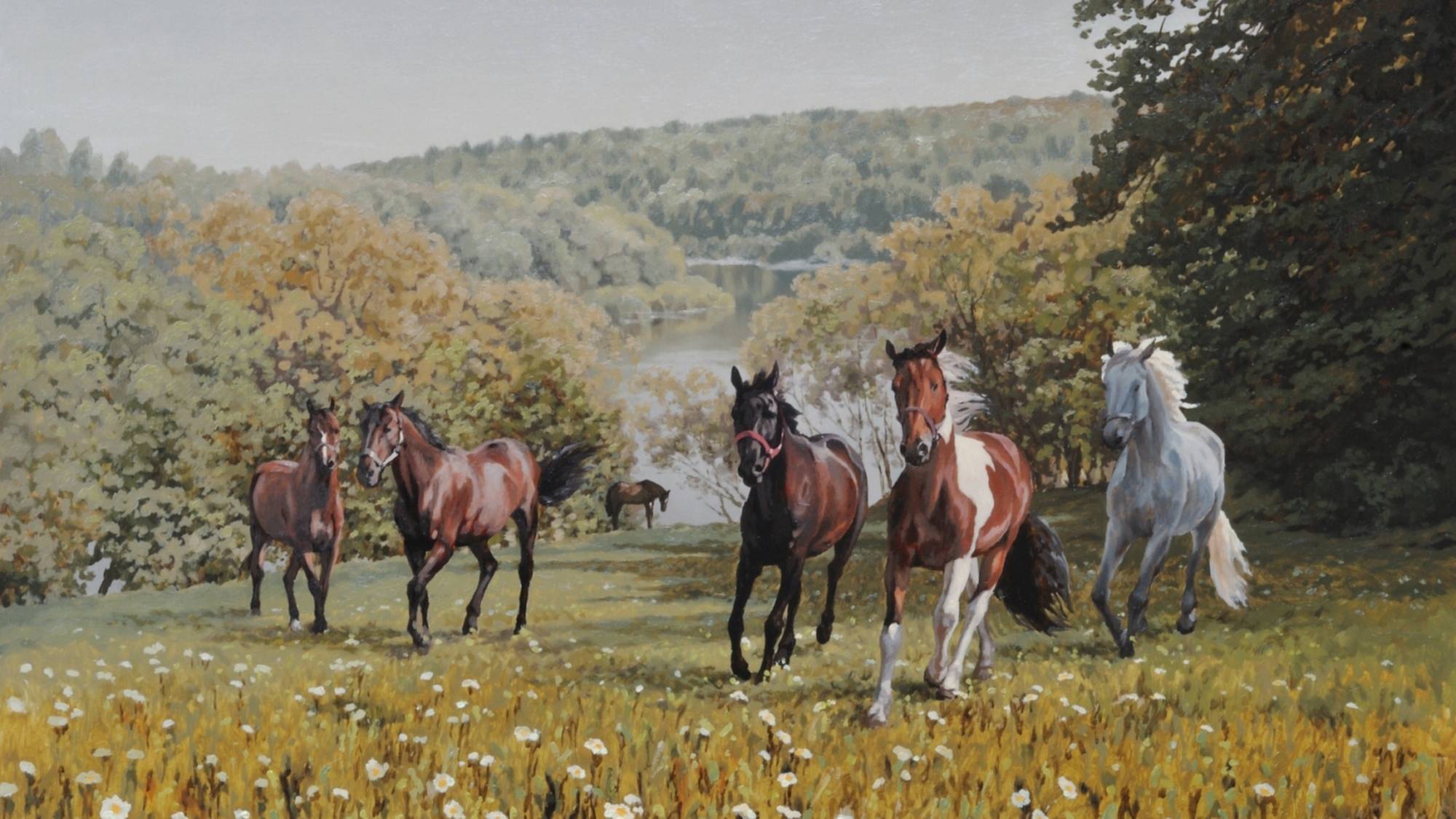 "Кони, кони - вы сказка и песня!" Художник Алексей Адамов (Alexey Adamov).