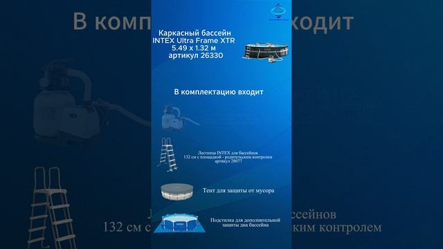 Каркасный бассейн INTEX Ultra Frame XTR (круг) 5.49 х 1.32 м ; артикул 26330 #intex #бассейн