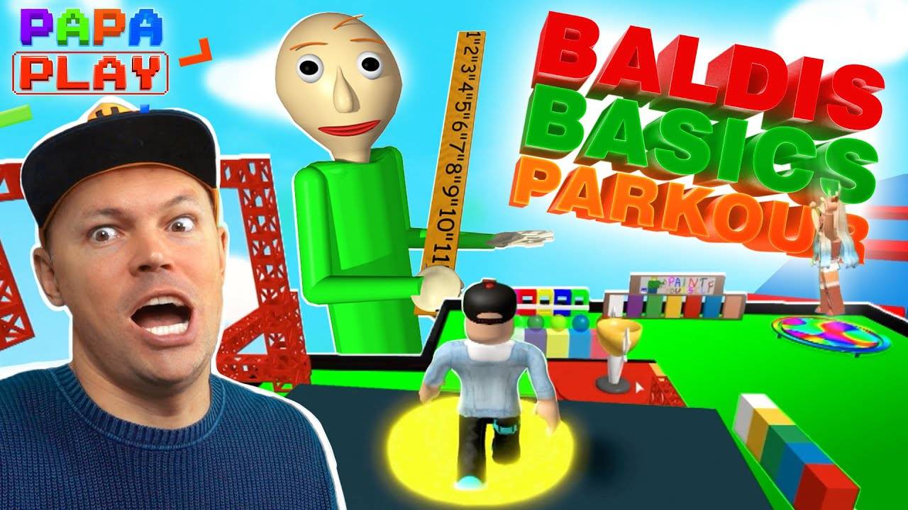 ПРОШЕЛ!!!  Baldis Basics Parkour (перезалив с Papa Play)